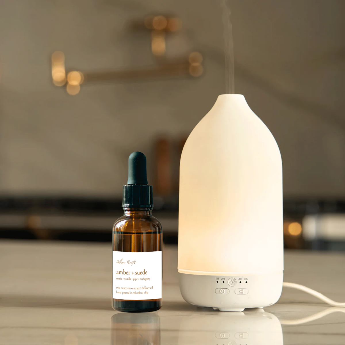 Amber + Suede Concentrated Diffuser Oil – Olive Roots