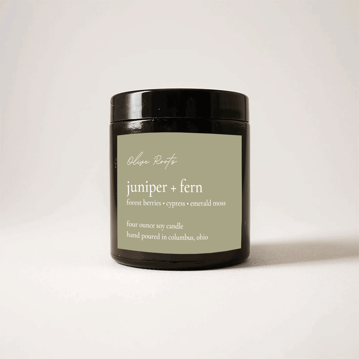 Juniper + Fern Soy Candle – Olive Roots